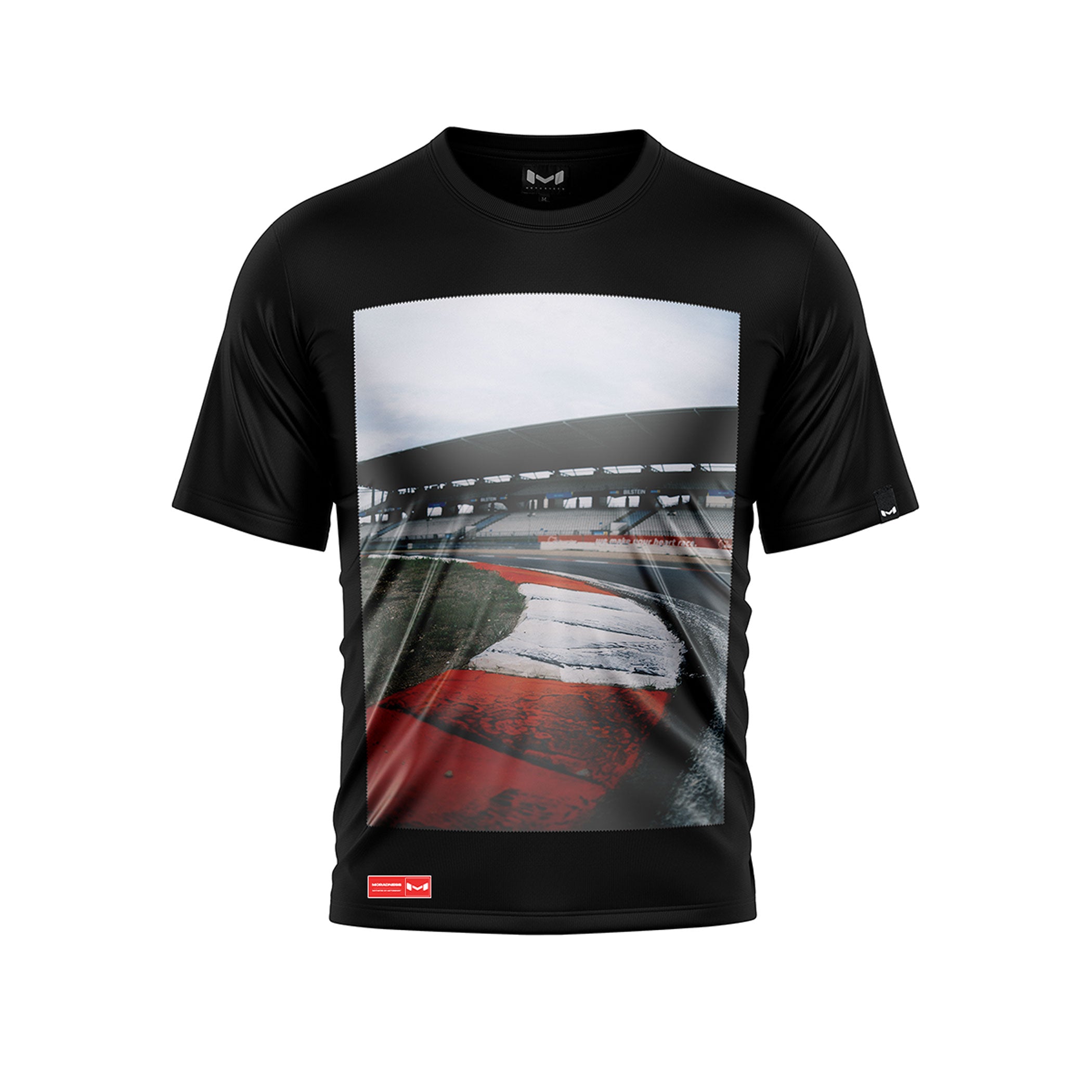 Moradness | Apex Satin Print Black Cotton T-Shirt