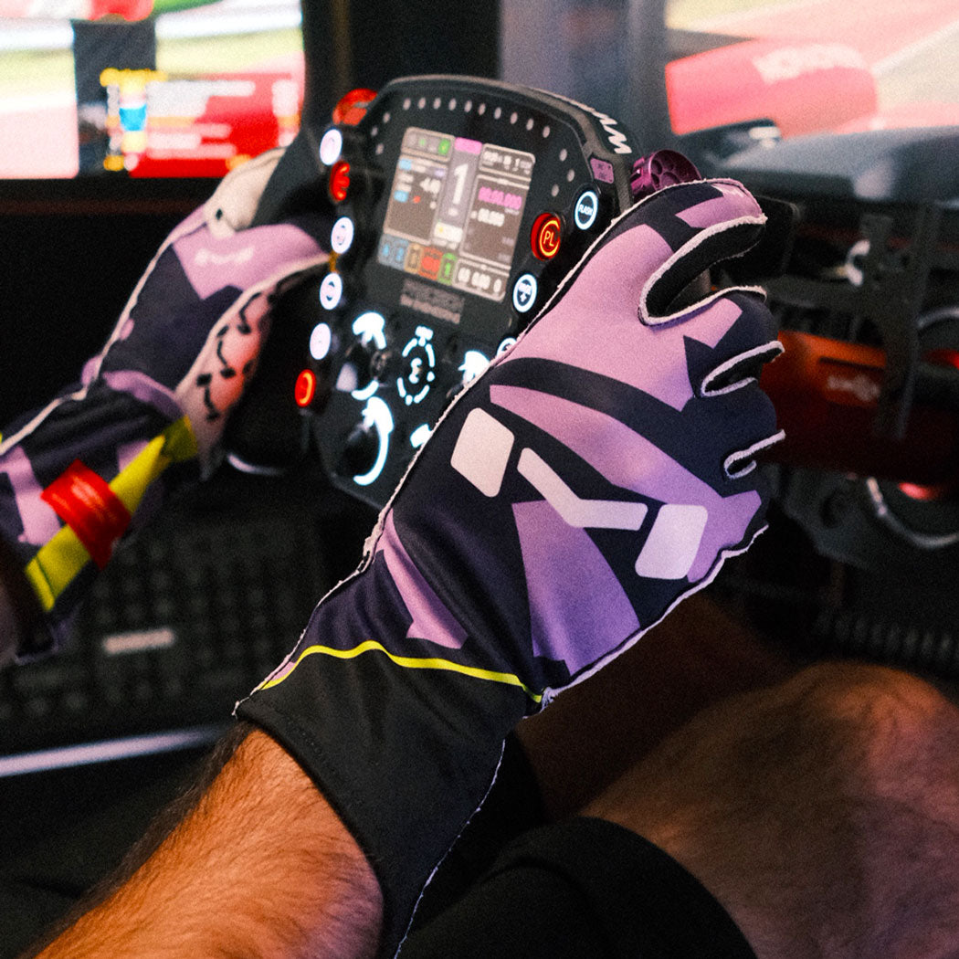 Moradness | Limited Edition Purple Camo Karting and Sim Racing Gloves