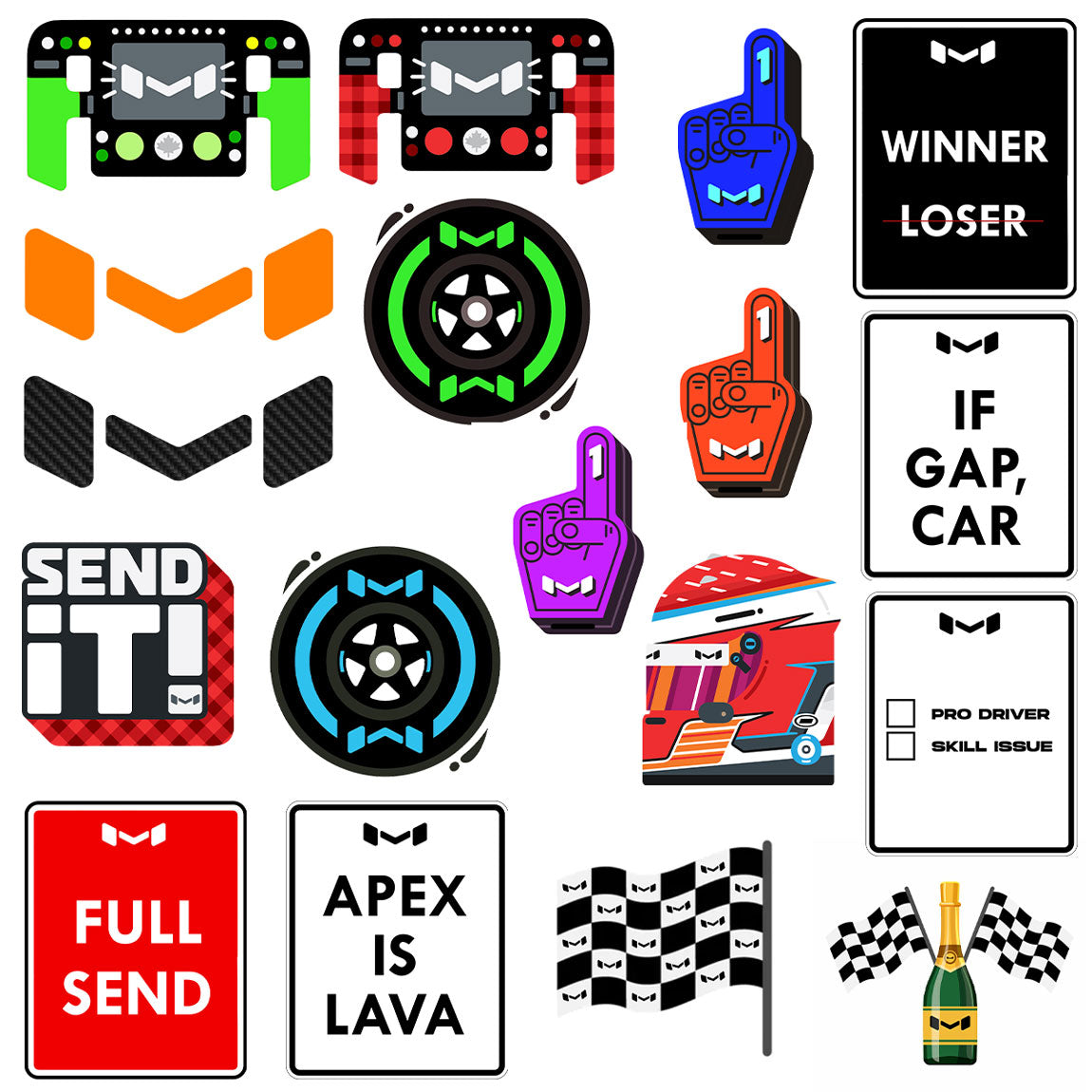 Moradness | Motorsport Cartoon Sticker Packs