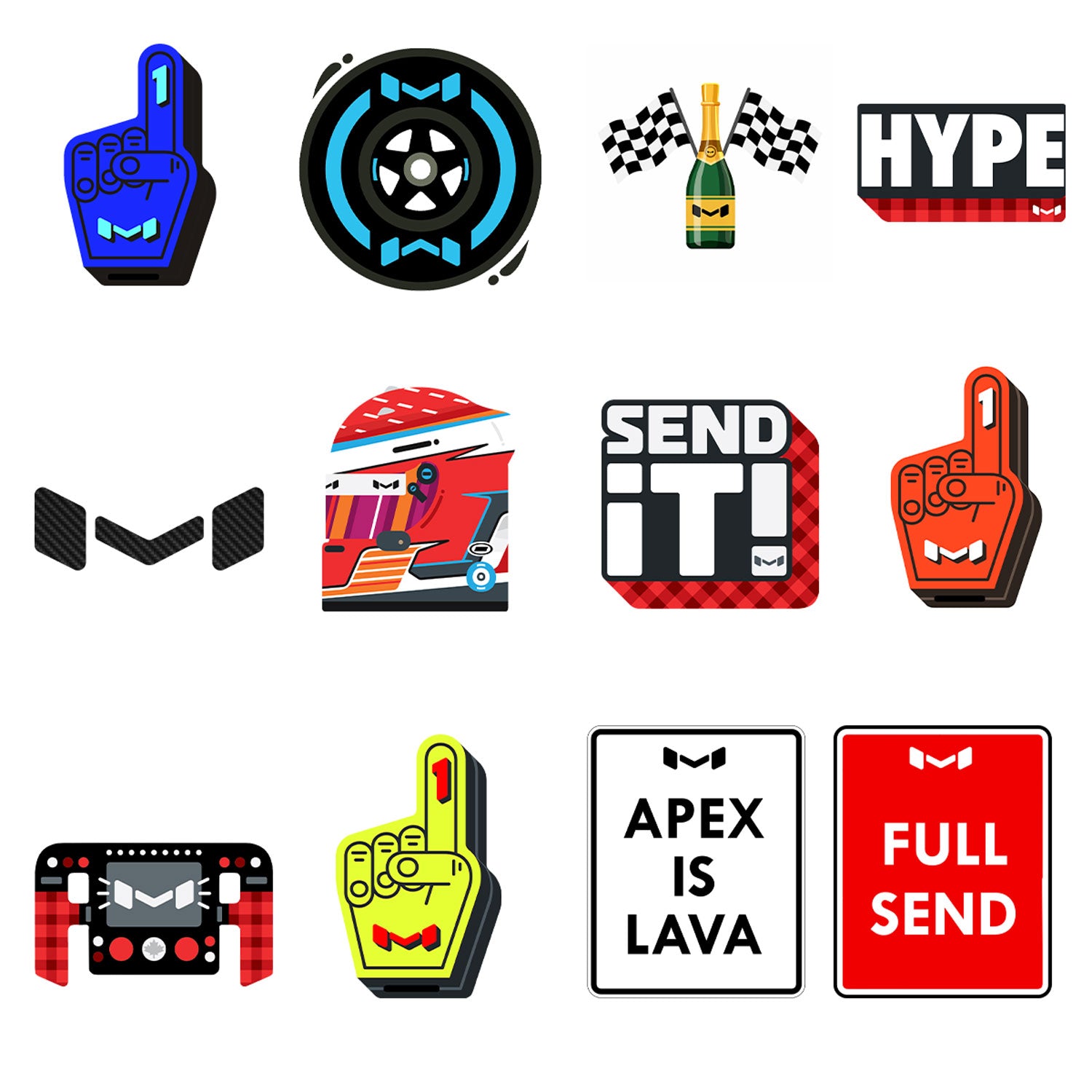Moradness | Motorsport Cartoon Sticker Packs